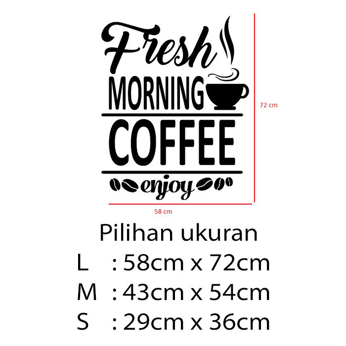 Jual Stiker Unik Kaca Cafe Dinding Office Wall Sticker Fresh Coffee ...