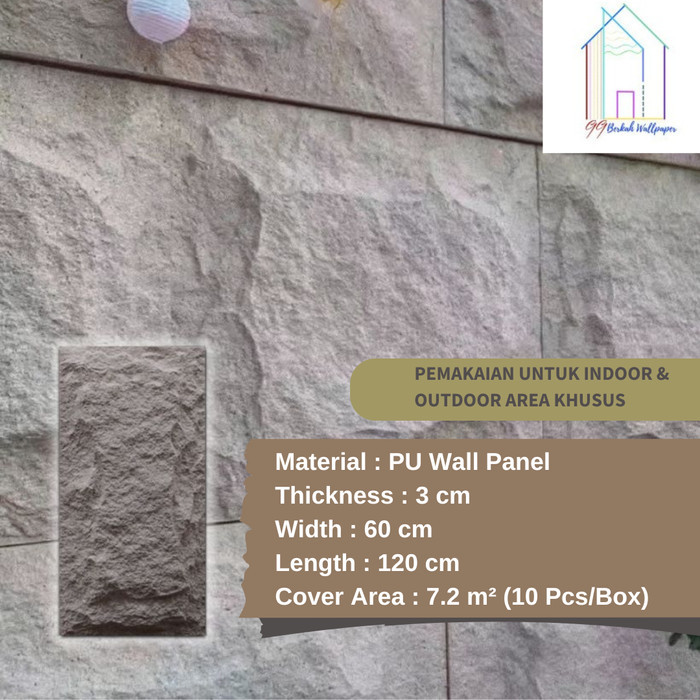 Jual Wall Stone Panel Dinding 3D Batu Alam Wallpanel | Shopee Indonesia