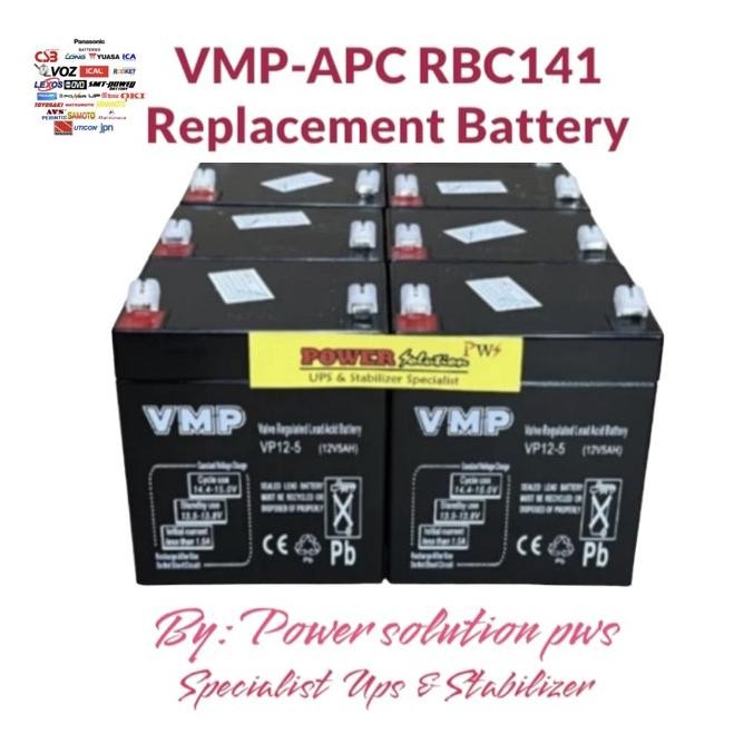 Jual SMT POWER / VMP 6x 12V 5Ah - APC RBC141 Replacement Battery ...