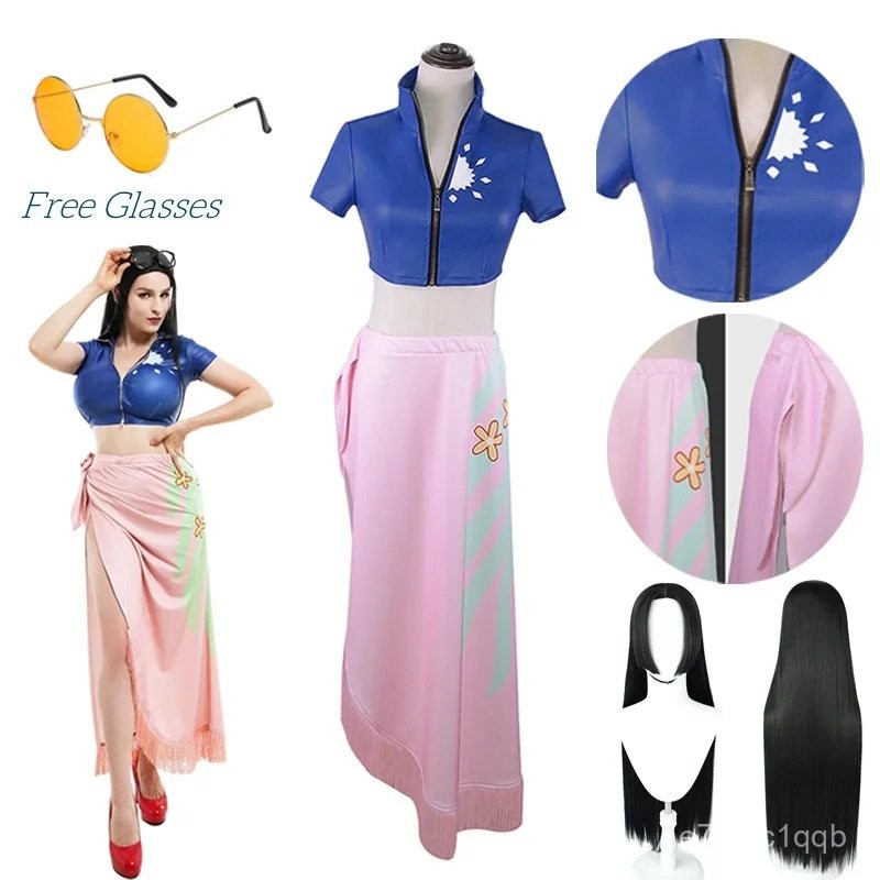 Jual Nico Robin Cosplay Costume Top and Wrap Skirfor Women One Piece ...