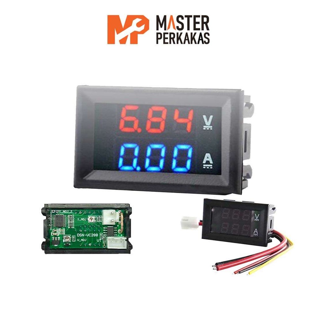 Jual DC 100V 10A Voltmeter Ammeter Digital MP / Amperemeter Amper ...