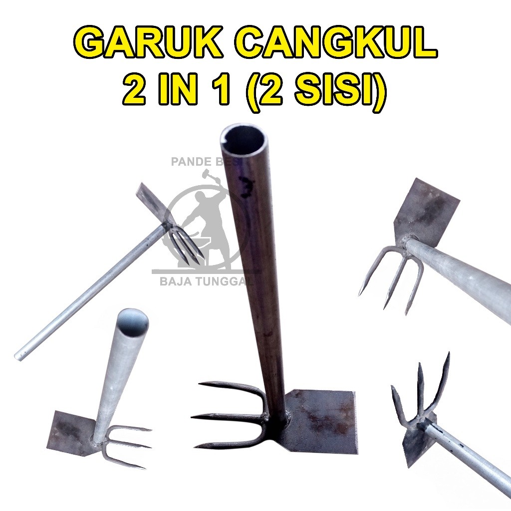 Jual Cangkul Garuk 2in1 Gagang Besi Pacul Garuk Gagang Besi Garuk Tanah ...