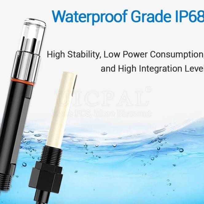 Jual Din Rail Type Ph Ec Plastic Electrode Probe Detector Rs485 2-In-1 ...