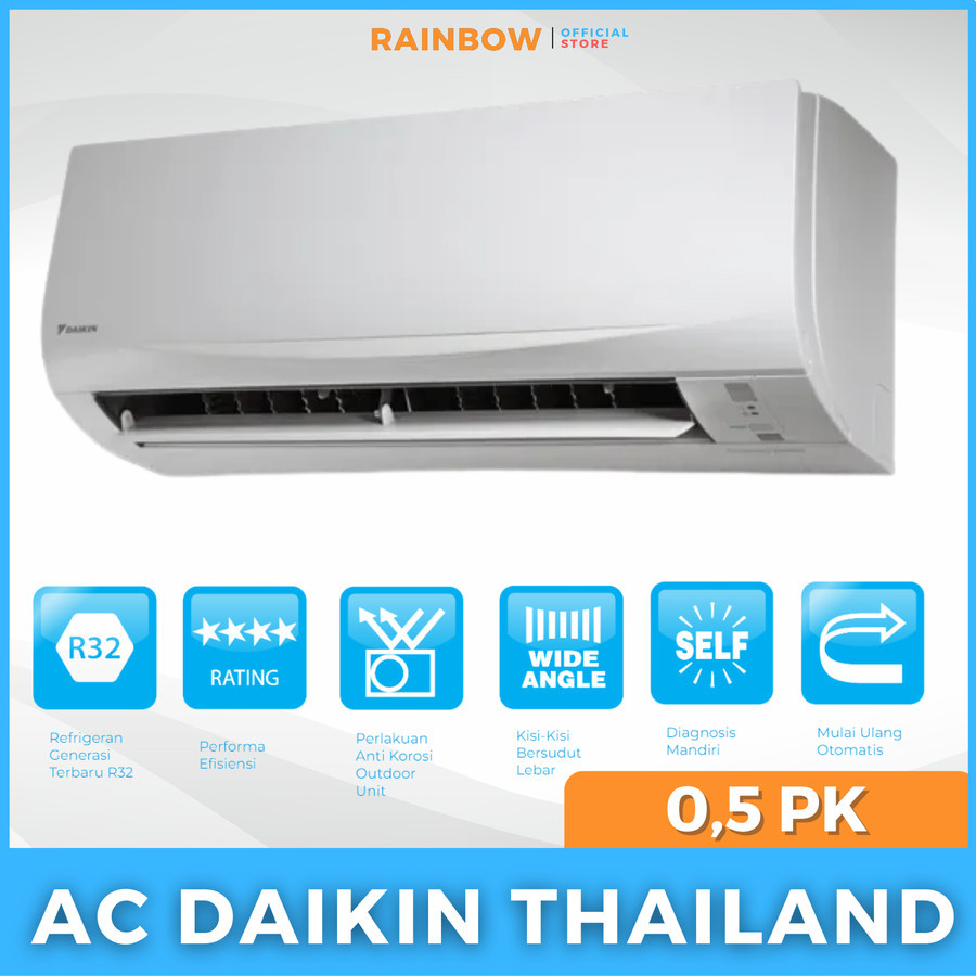Jual AC DAIKIN 0,5 PK STANDART STC15NV MADE IN THAILAND R32 | Shopee Indonesia