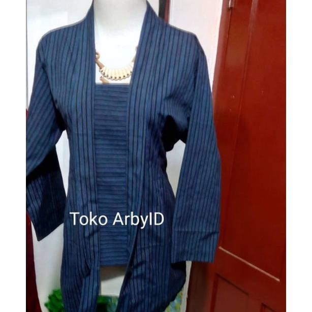 Jual SPECIAL Surjan lurik pria dan kebaya lurik wanita motif lurik biru| baju adat jawa khas ...