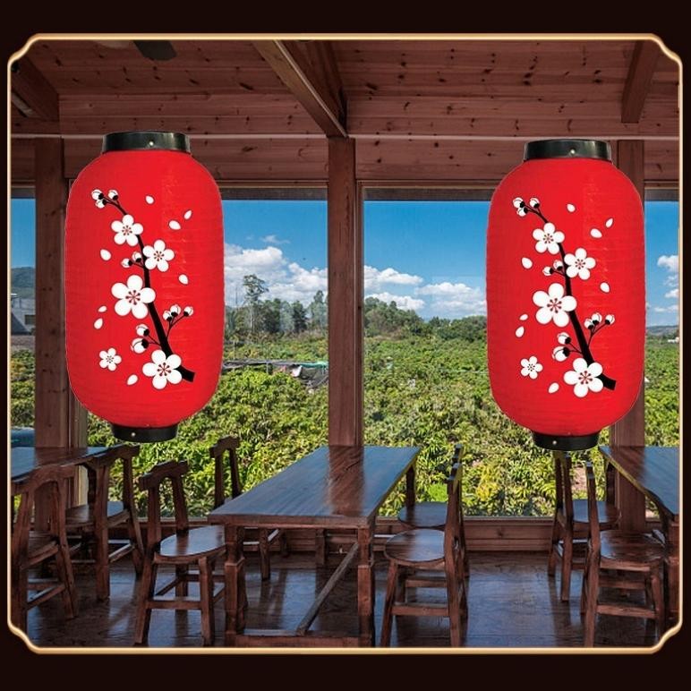 Jual ORIGINAL 10 Inch Lampion Lonjong Japanese/Satin Lantern Sushi ...