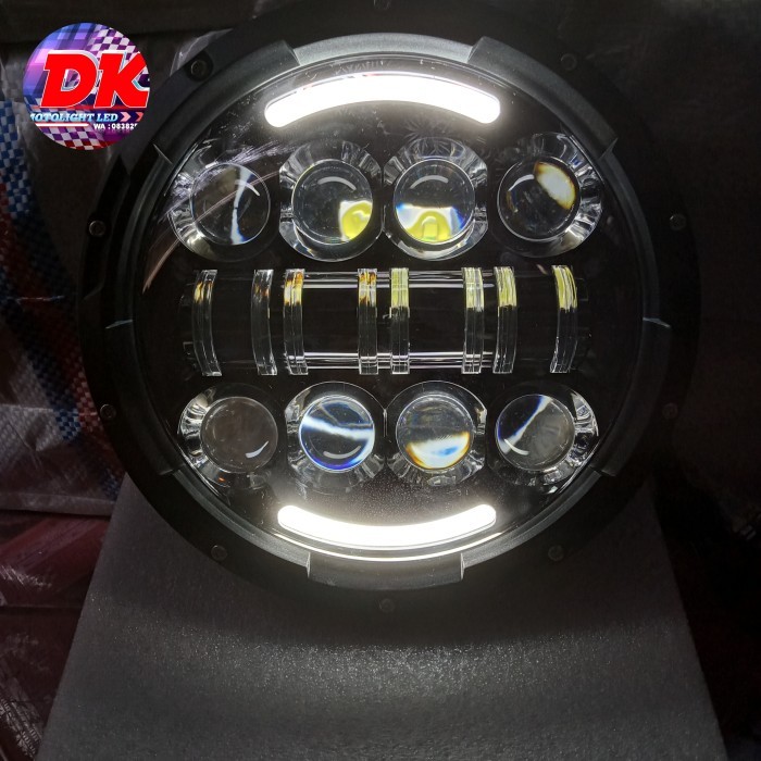 Jual Terbaik Lampu Headlamp Daymaker 7 Inchi Spider + Drl Motor Mobil Sinar Putih | Shopee Indonesia
