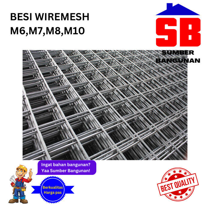 Jual Besi Wiremesh Wire Mesh M6 M7 M8 M10 Wermes Sni 210 X 540 6 7 8 10 Mm Hemat | Shopee Indonesia