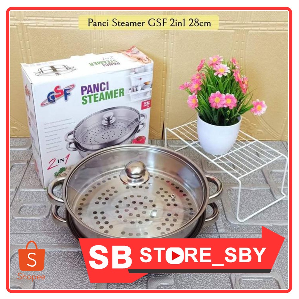 Jual Panci Kukus 2 Susun Dua Stainless Steel Steamer Dandang 28 CM GSF ...