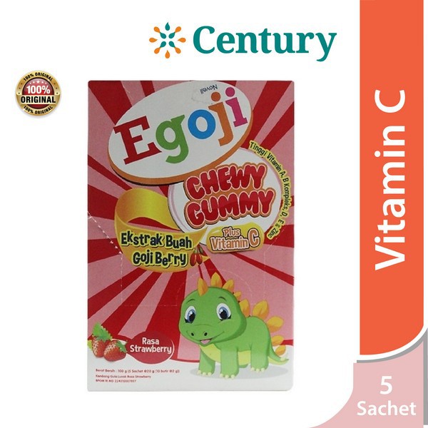 Jual Egoji Chewy Gummy Rasa Strawberry 1 Sachet 20 gr / Multivitamin ...