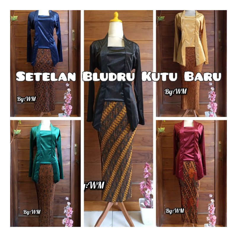 Jual Set Kebaya Bludru Kutu Baru Premium Polos Stretch Kebaya Kutu Baru Kebaya Among Tamu Kebaya ...
