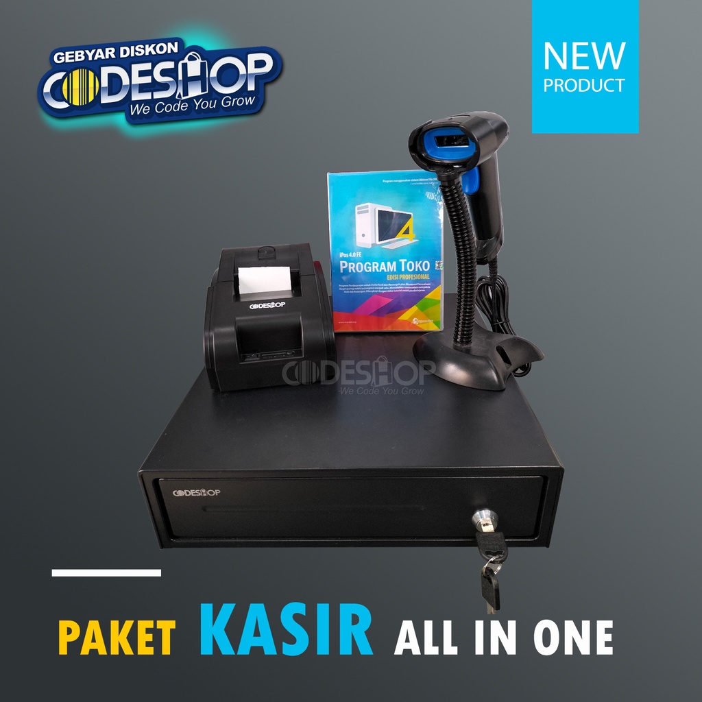 Jual (PAKET) PRINTER KASIR LACI UANG CODESHOP CD303 IPOS 4 PRO UNTUK KASIR RETAIL MINIMARKET ...