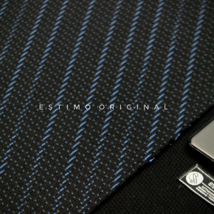 Jual Terlaris Bahan Kain Jok Mobil Fabric Hitam Salur Biru Cocok Untuk ...
