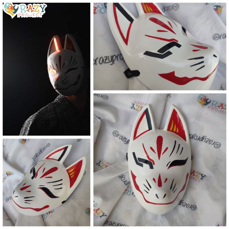 Jual Kamen Rider Geats Kitsune Mask Topeng Kayu Cosplay Anime Jepang ...