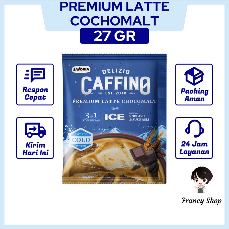 Jual Kopi Delizio Caffino Premium Latte Chocomalt Ice Sachet 27 gr ...