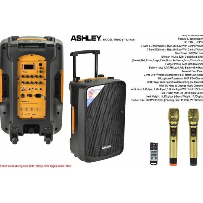 Jual speaker portable ashley ir500 ir 500 12 inch | Shopee Indonesia