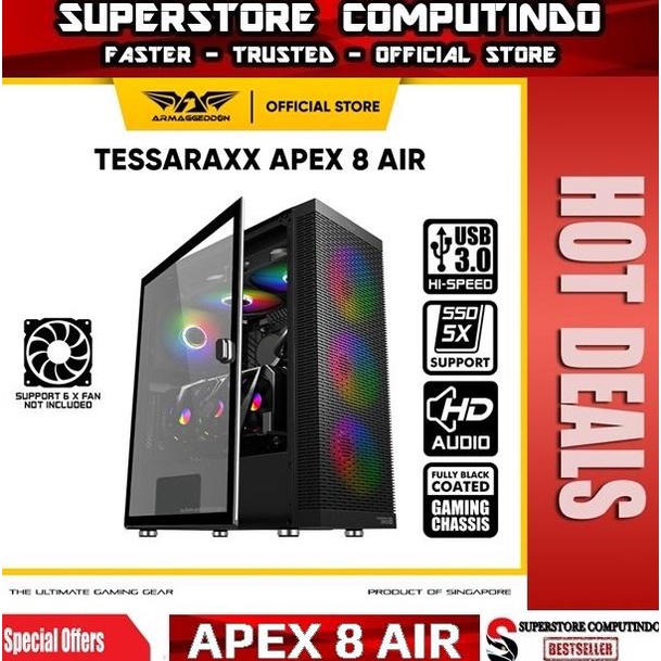 Jual Armaggeddon Tessaraxx Apex 8 Air E-Atx Casing Pc Gaming Full Atx ...