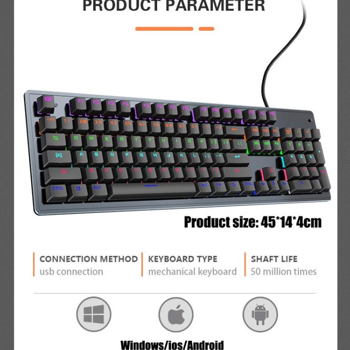 Jual Leaven K880 Pc Keyboard Mechanical Gaming Rgb Usb Outemu Blue Switch | Shopee Indonesia