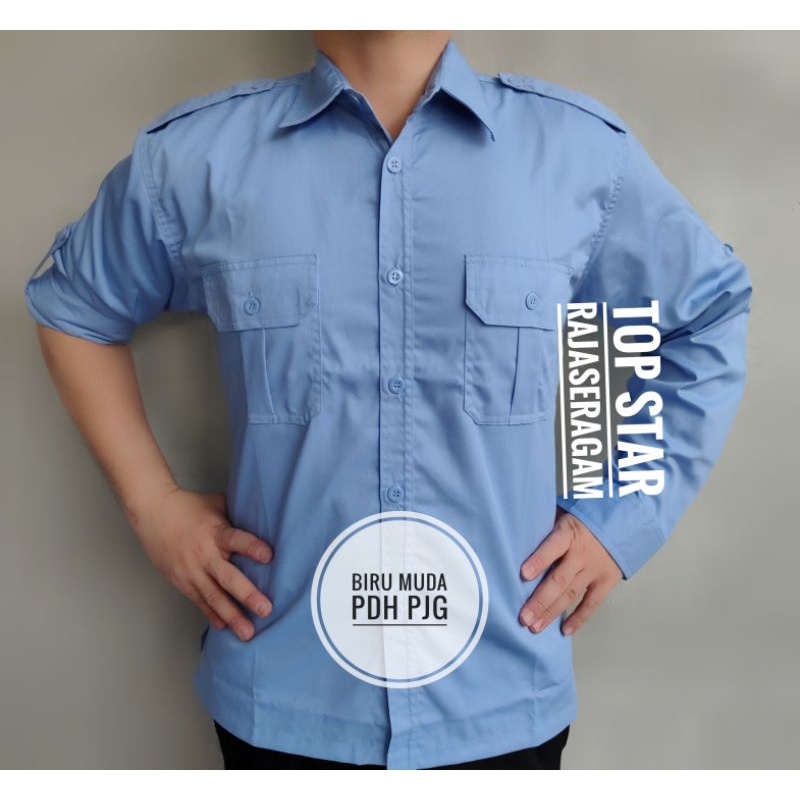 Jual Z1A SERAGAM KEMEJA PDH BIRU MUDA KATUN TRANS TV BAJU NET TV PDL ...