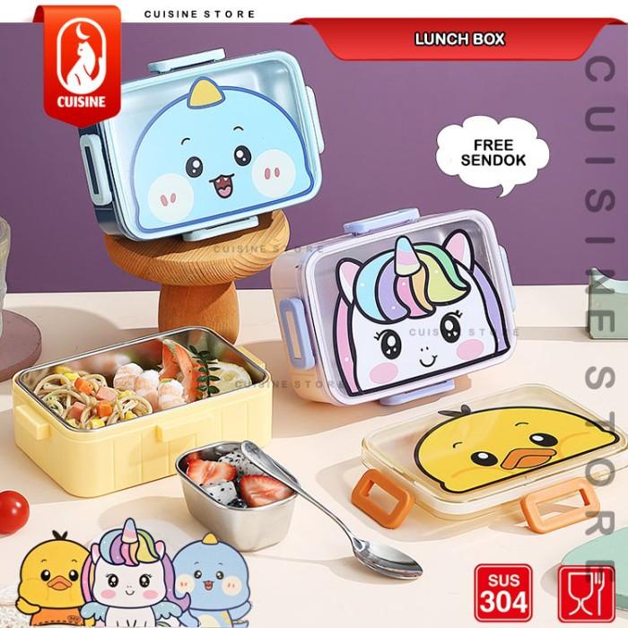 Jual Lunch Box Set Anak Sekolah Stainless 304 Sekat Kotak Makan Bekal ...