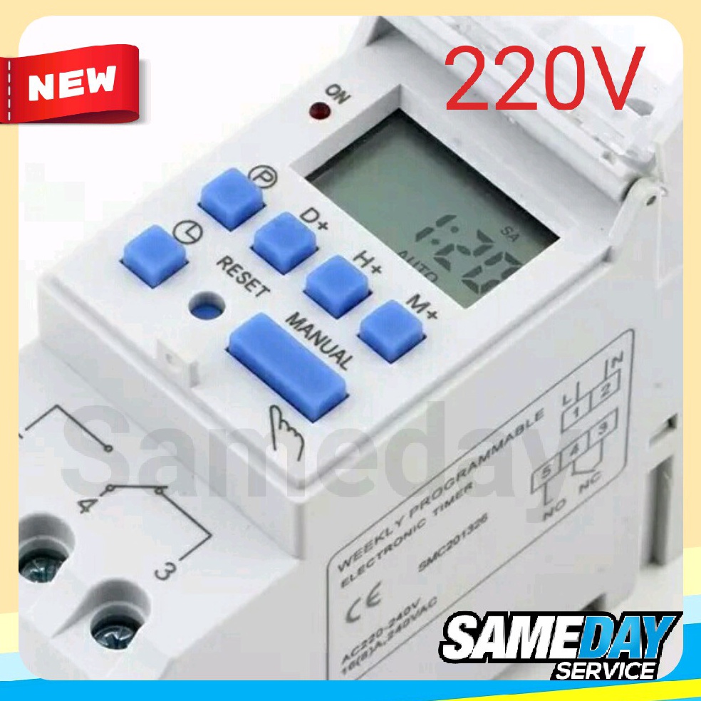 Jual PALING DICARI Digital Timer Switch 220V Pengatur On Off Otomatis MCB Box Din Rail ...