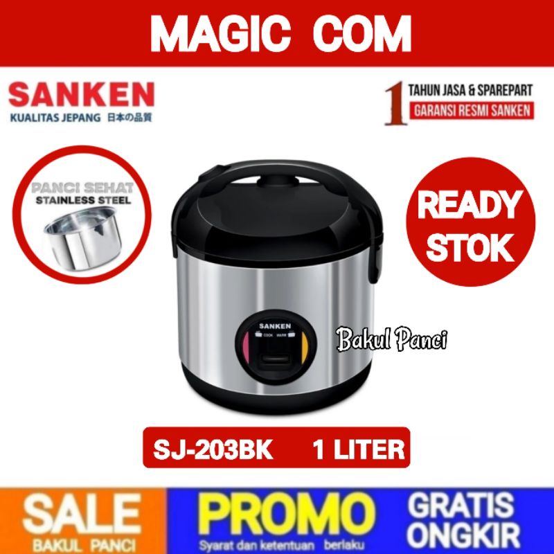 Jual SANKEN MAGIC COM SJ 203BK - RICE COOKER STAINLESS 1L - PENANAK ...