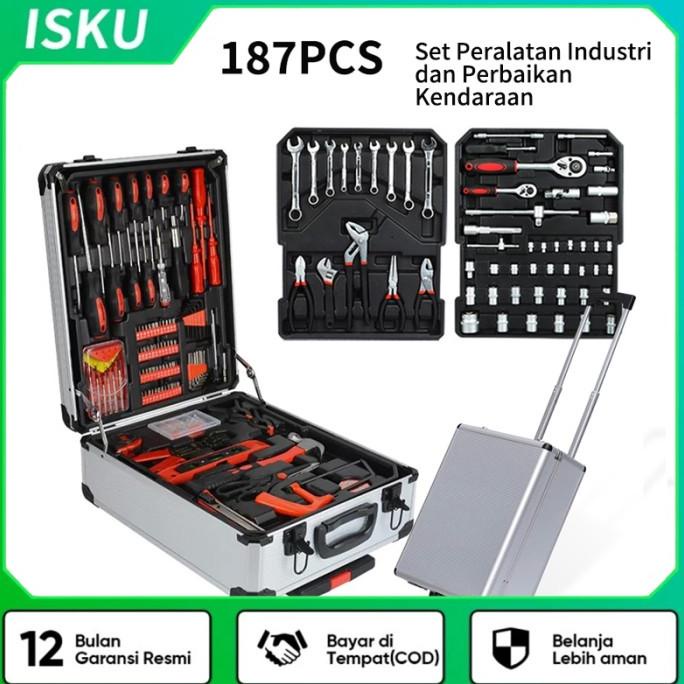 Jual ISKU Toolset Toolkit Toolbox & Tool Set Tool Kit & 187pcs | Shopee ...