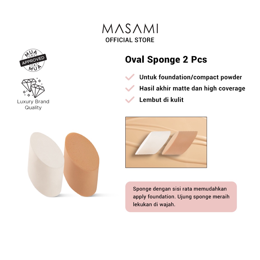 Jual Masami Oval Sponge / Spon Makeup Puff Bedak Puff Foundation ...