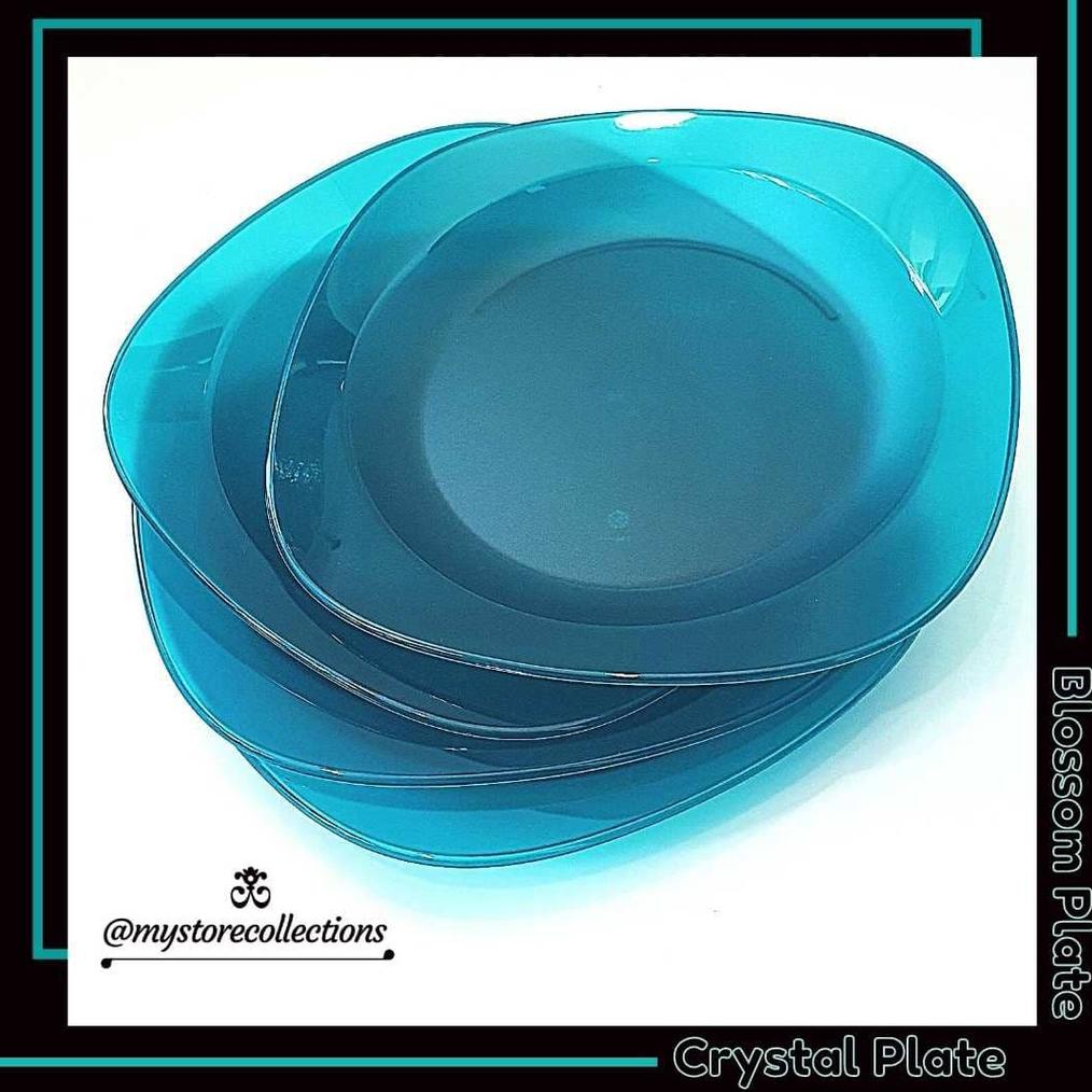 Jual IHE219 Crystal Plate Satuan Biru / Peach ( Piring ) Tupwr ...