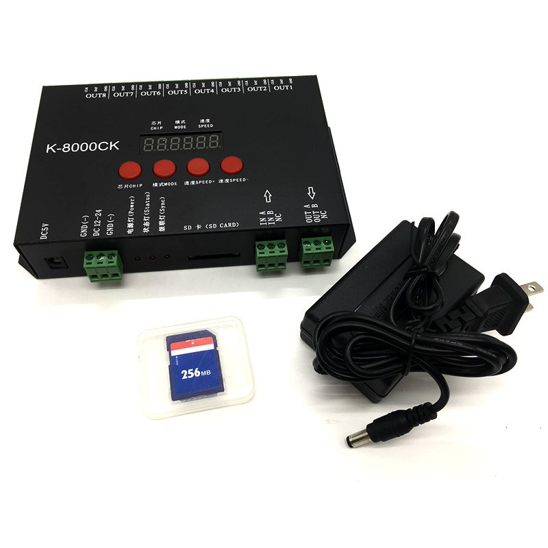 Jual &K-8000CK SD Card LED Pixel Controller DC5~24V Input Off-line ...