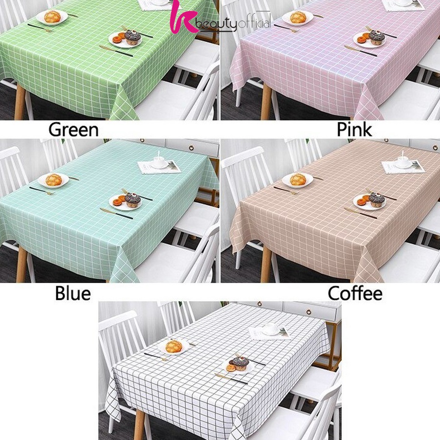 Jual Promo KB-C288 Taplak Meja Anti Air Motif Kotak-Kotak Bahan PEVA ...