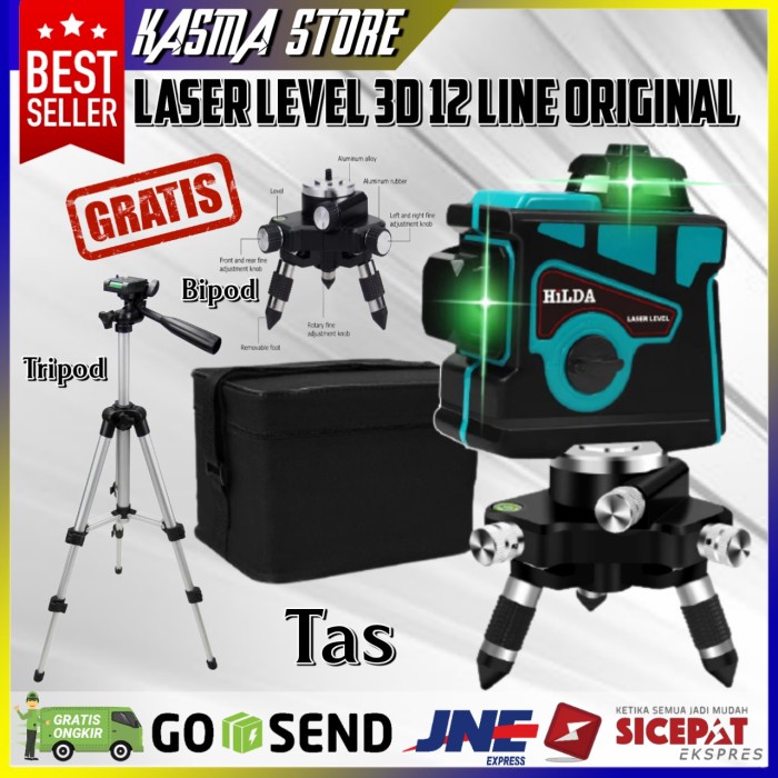 Jual Laser Level Mesin Self Leveling 12 Line Laser 3D High-Precision ...