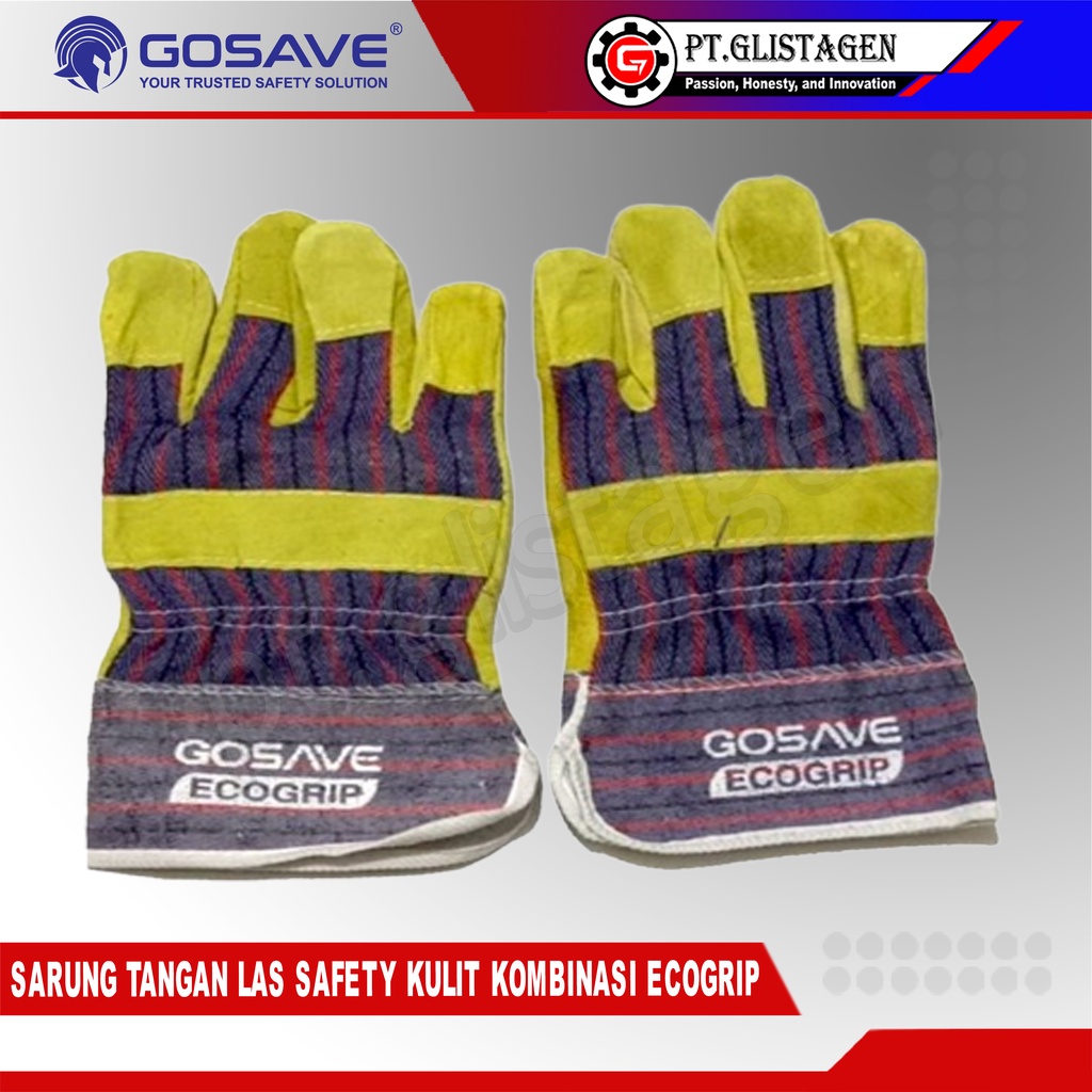 Jual GOSAVE Sarung Tangan Las Safety Kulit Kombinasi ECOGRIP GOSAVE ...
