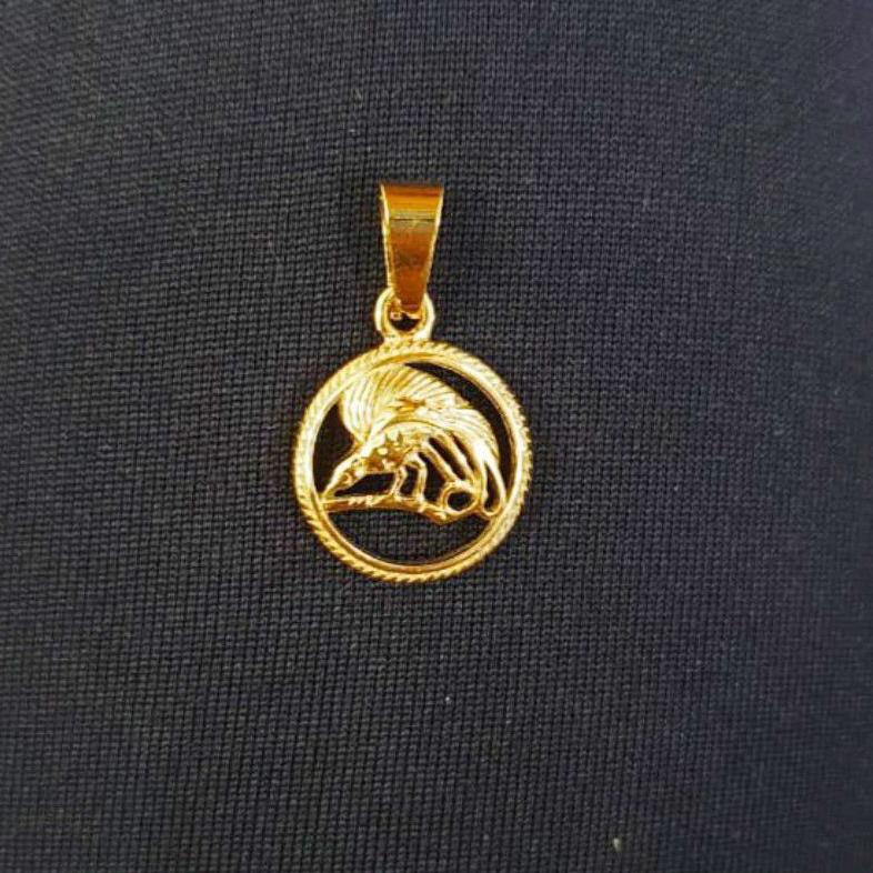 Jual HER107 LIONTIN TITANIUM MODEL CENDRAWASIH WARNA EMAS +++ | Shopee ...