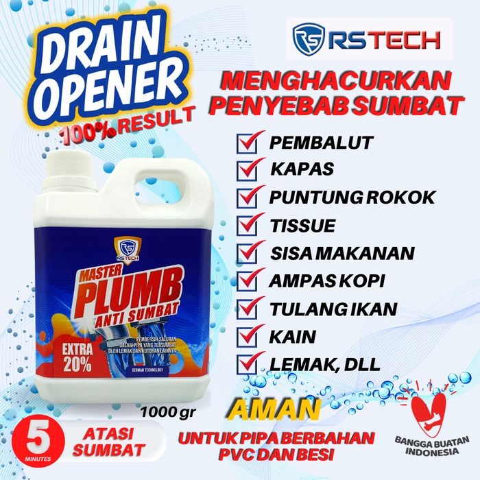 Jual RSTECH MASTER PLUMB Anti Sumbat Pembersih Saluran Pipa Air / WC ...