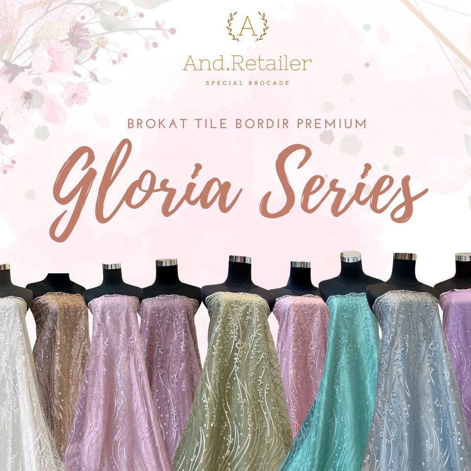 Jual Model Baru Bahan Kebaya Premium Brokat Tile Bordir Gloria Luxury ...