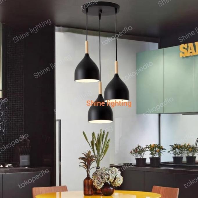 Jual Lampu Gantung Minimalis Industrial Turun 3 Ruang Makan Cafe Tipe 17709 Kedaishinyuri ...