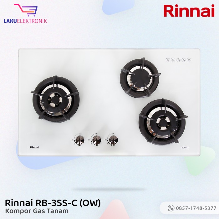 Jual Built-in Gas Hob Kompor Gas Tanam 3 Tungku Rinnai RB-3SS-C (OW) | Shopee Indonesia