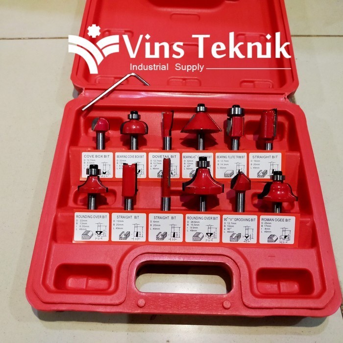 Jual JUAL mata profil mata router bit mata trimmer set 1/4 inch ...