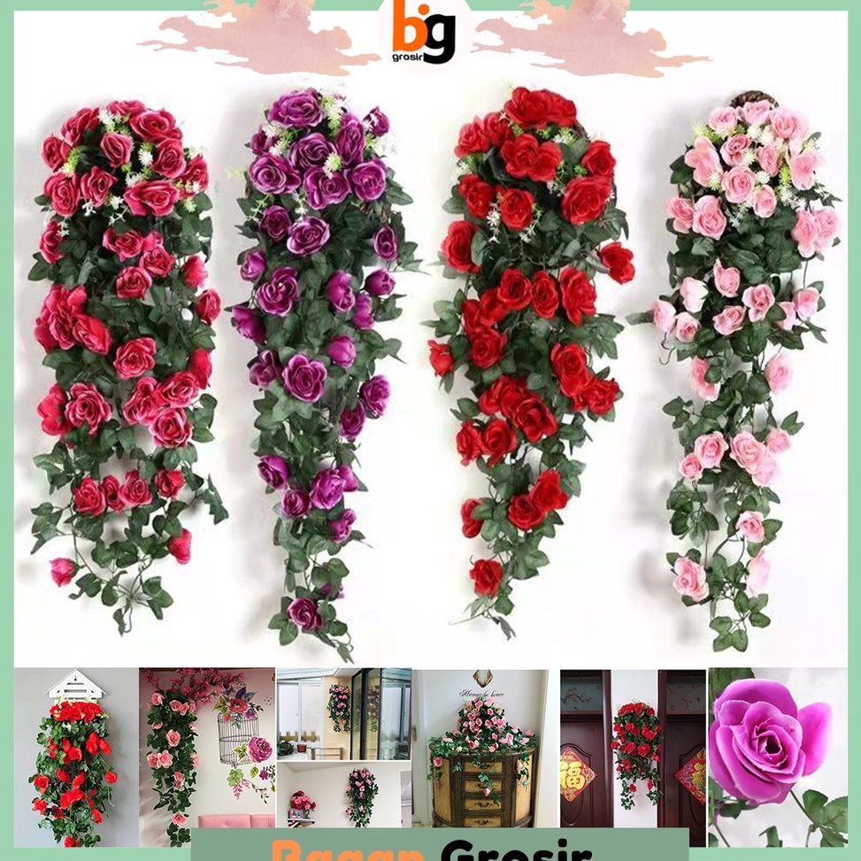 Jual Rekomendasi.. BG / COD / Bunga Mawar Juntai Plastik Bunga Rambat ...