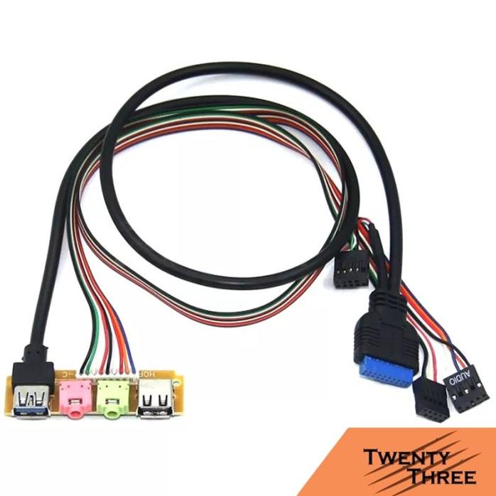 Jual Kabel Usb 3.0 Front Panel 20 + 9 Pin Audio Casing Adapter Case ...