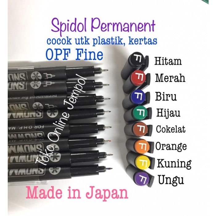 Jual Isi 8 Warna Spidol Snowman Opf Fine Nib Marker Plastik Atk1095Sn ...