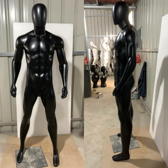 Jual Professional Grade Full Size Male Mannequin Manekin Matte Black ...