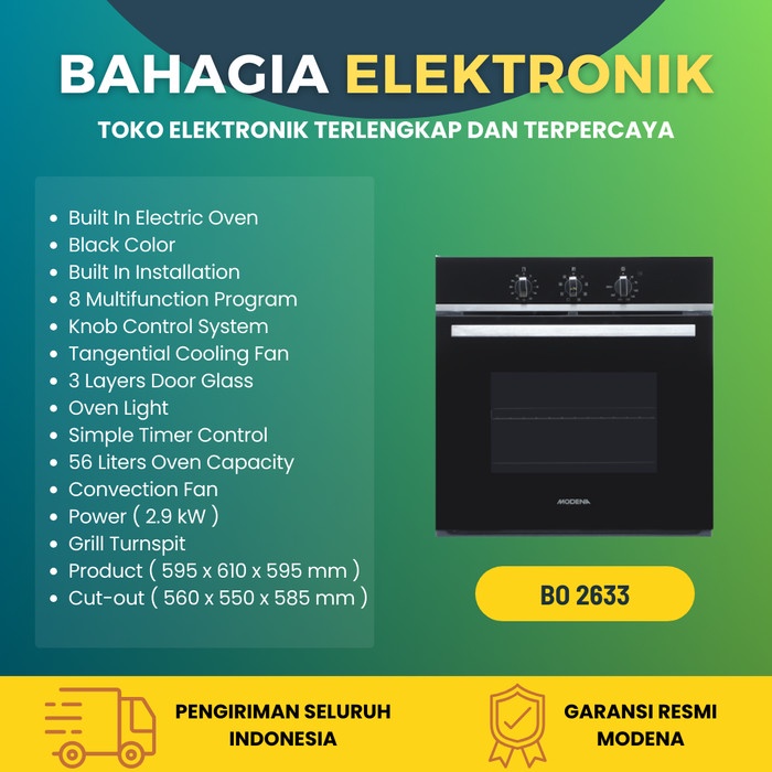 Jual MODENA BO 2633 - OVEN TANAM LISTRIK 56 LITER | Shopee Indonesia
