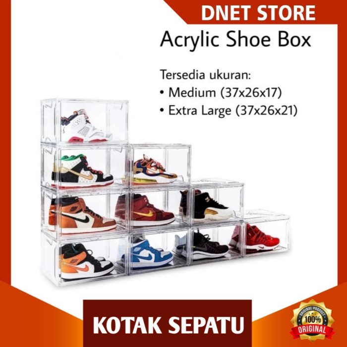 Jual Acrylic Shoe Box Sneakers Box Full Acrylic Kotak Sepatu Akrilik ...