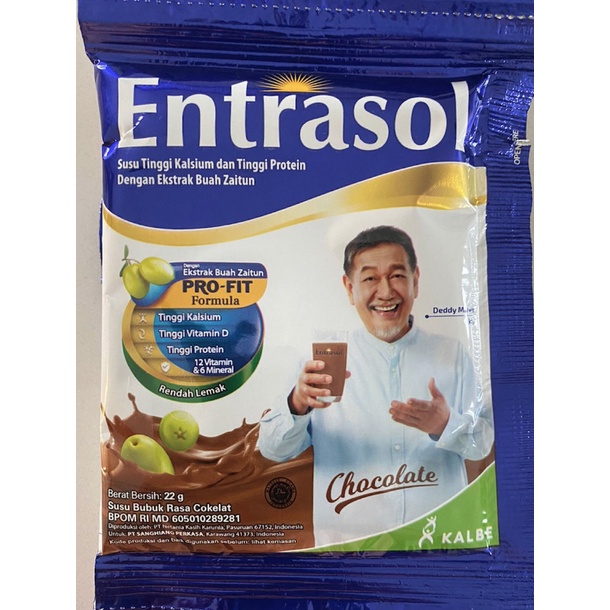 Jual Susu Entrasol chocolate Sachet - 1 renceng isi 10 sachet | Shopee ...