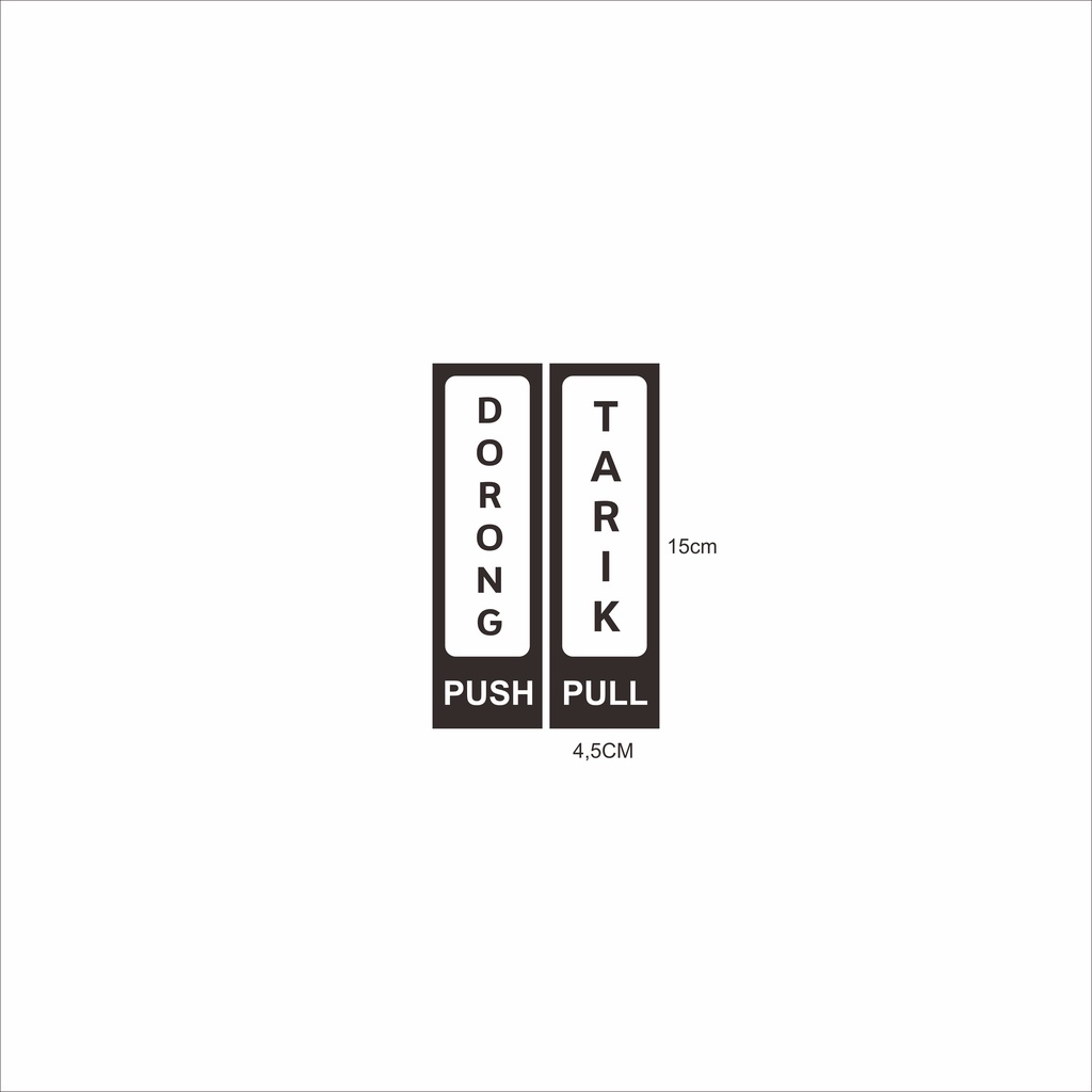 Jual SIGN TANDA ARAH PETUNJUK RAMBU TARIK & DORONG 4,5 X 15 CM | Shopee ...