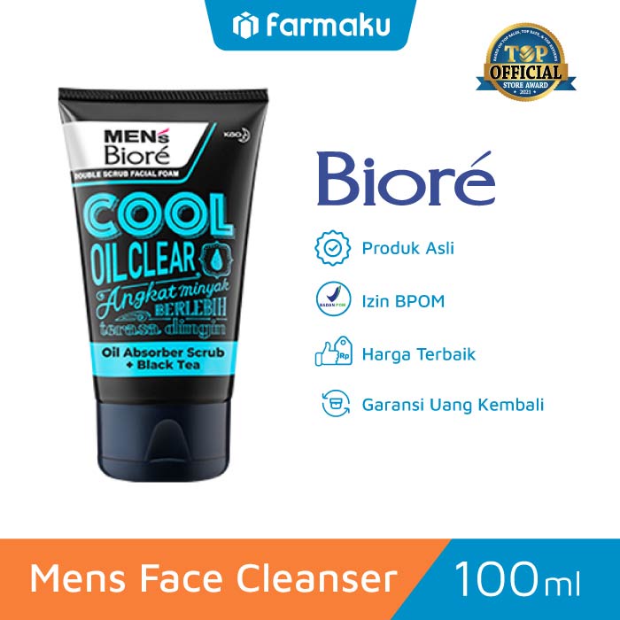 Jual Biore Men's Facial Foam Cool & Oil Clear 100 g | Shopee Indonesia
