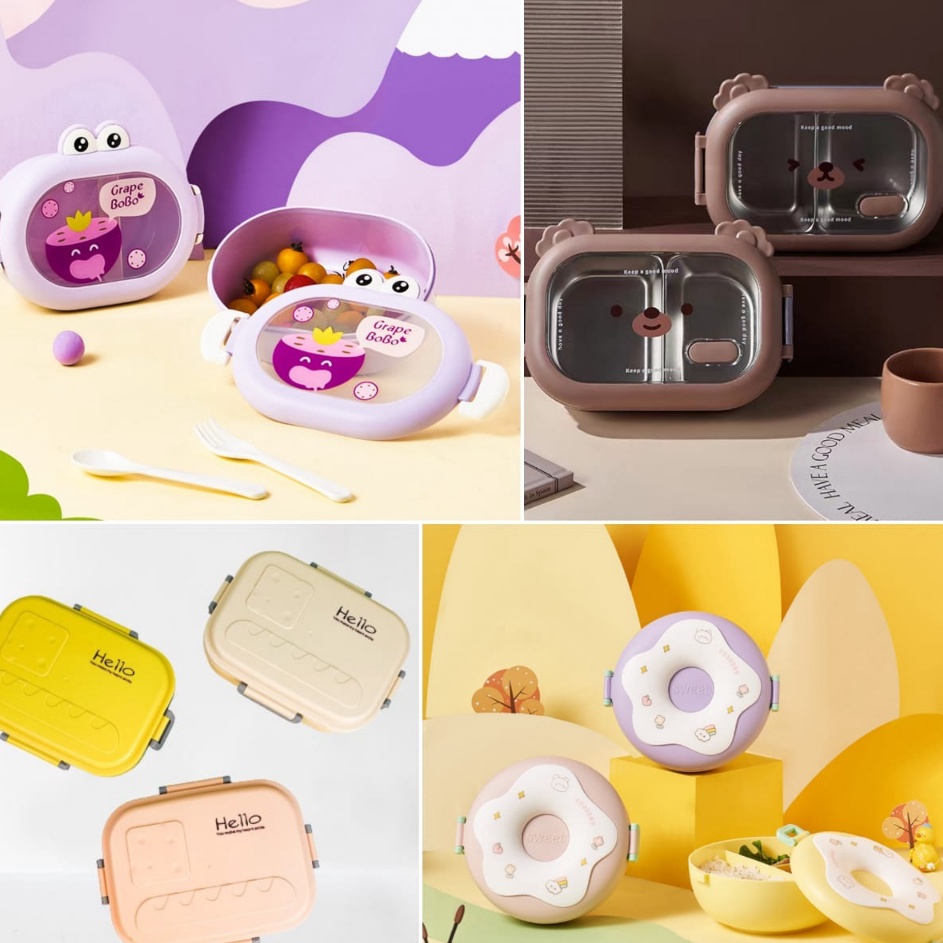 Jual Model Terkini BENTO LAUNCH BOX SEKOLAH KANTOR - KOTAK MAKAN SET ...