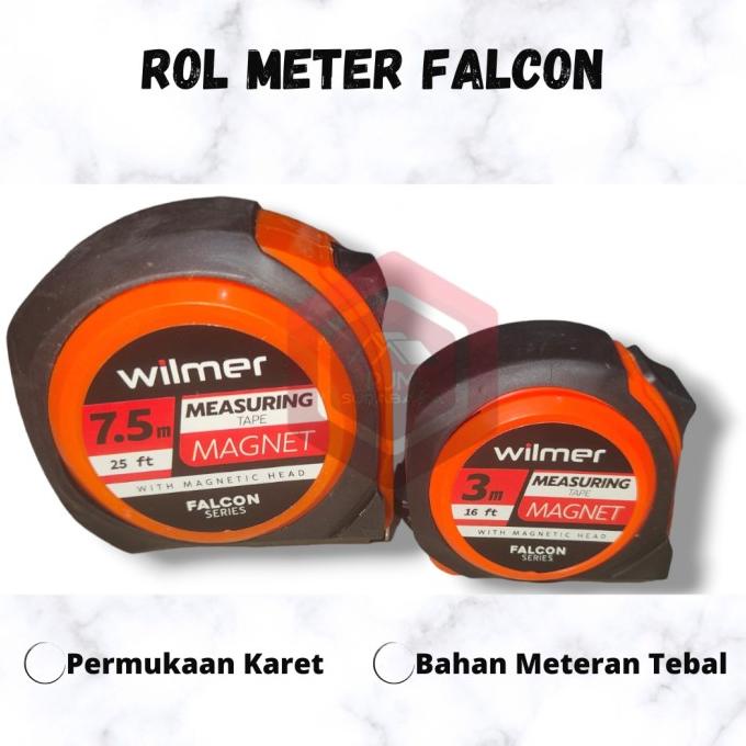 Jual $$] Meteran Rol Meter Falcon Wilmer 3 Meter & 7,5 Meter | Shopee ...